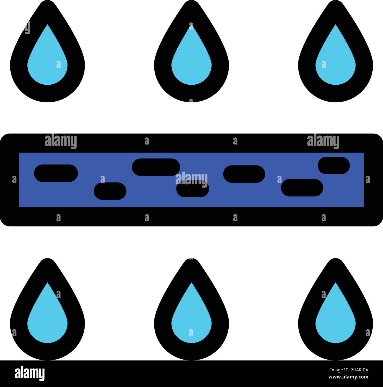 Drop water filtration icon in simple style. Color drop water filtration ...