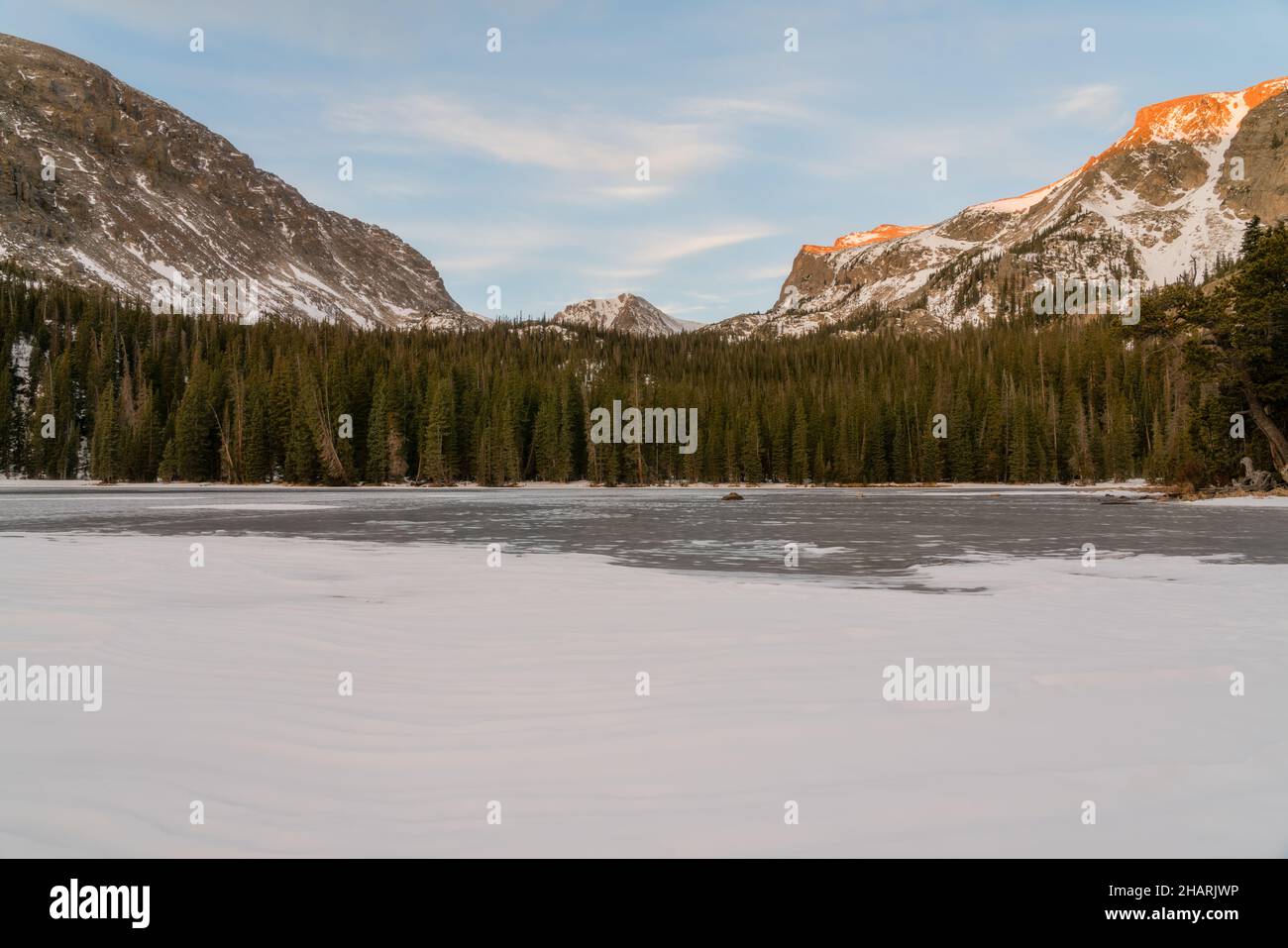 Ouzel Lake, in Rocky Mountain National Park's Wild Basin area Stock ...