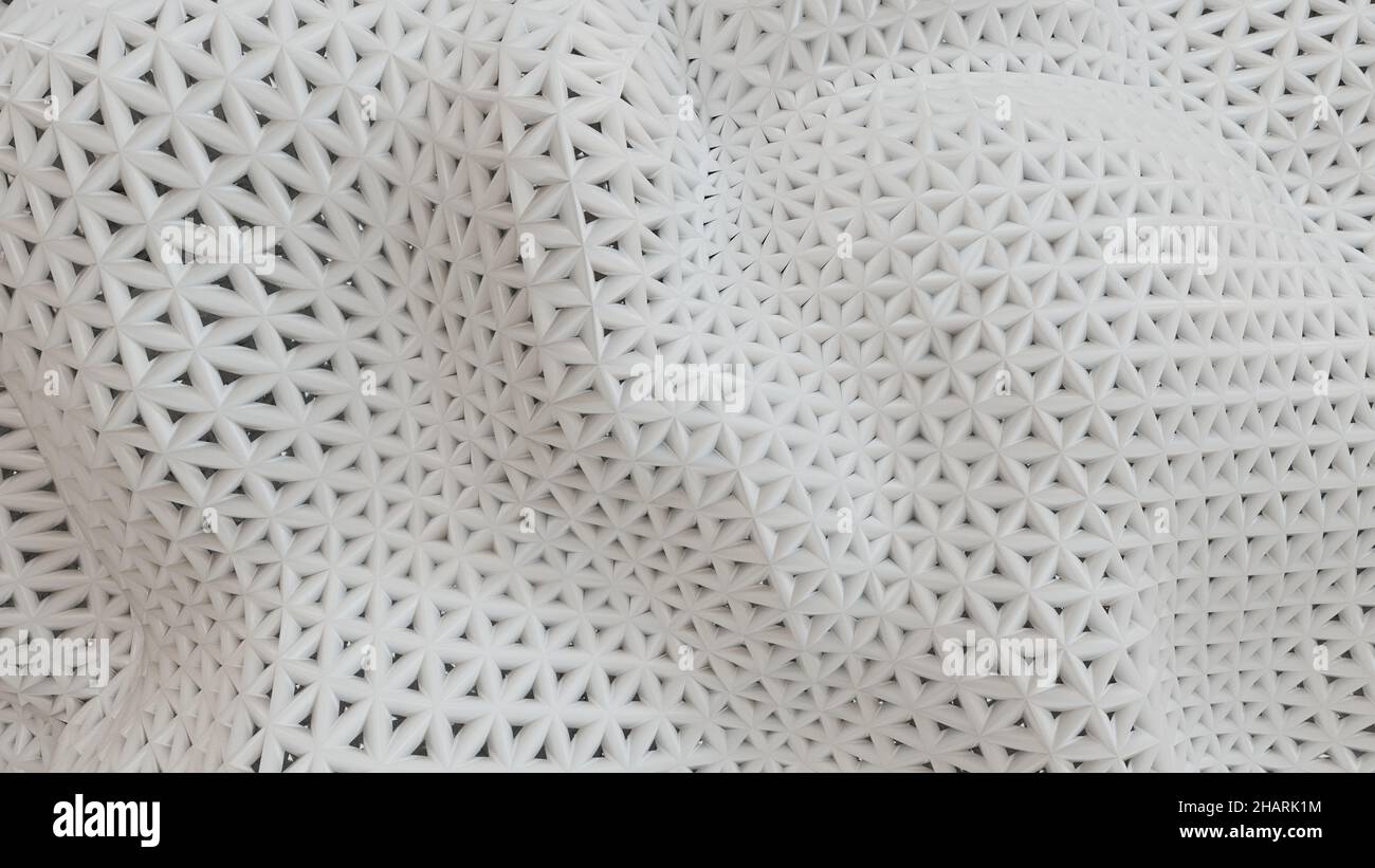 3D render, Abstract white matter geometric pattern background Stock ...
