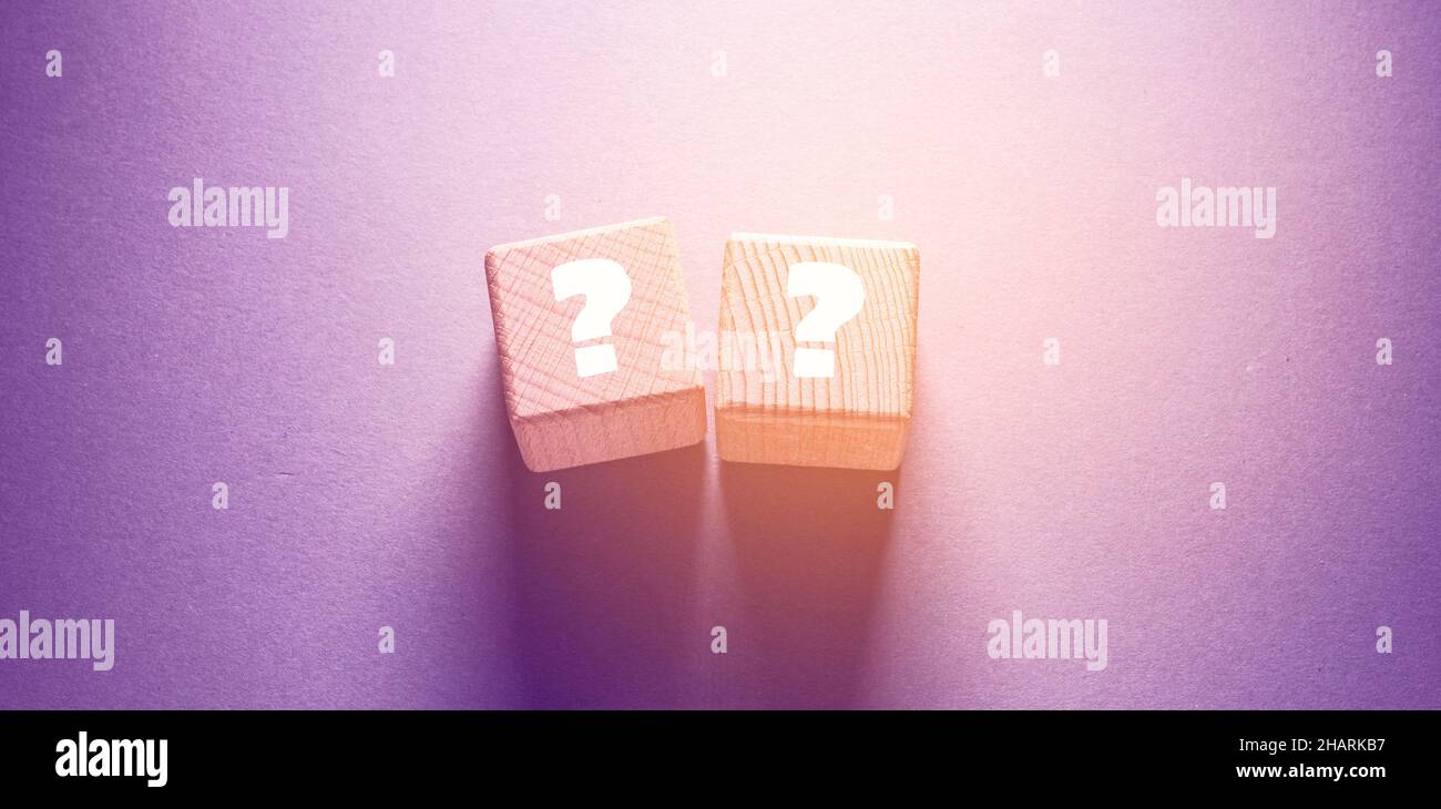 Question Mark Word Written on Wooden Cubes Stock Photo - Alamy
