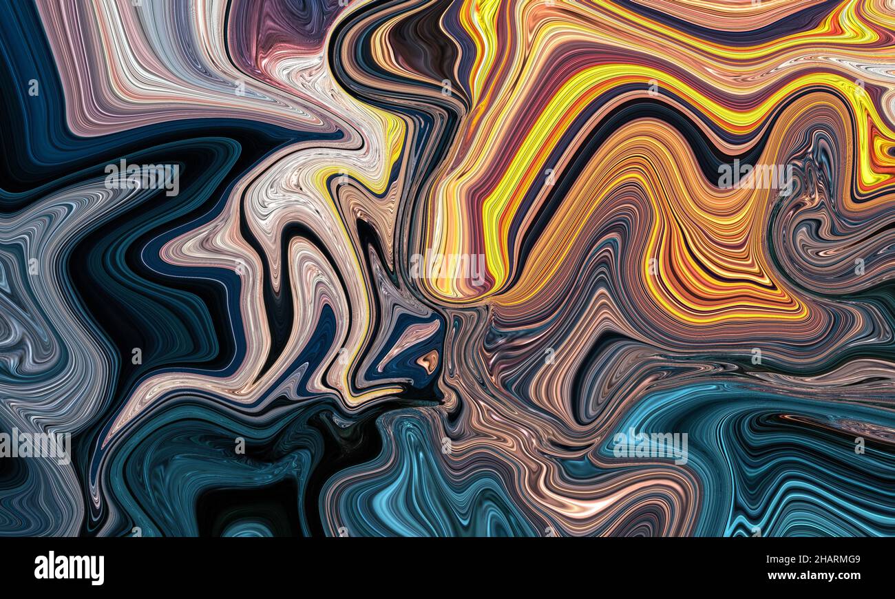 Fluid abstract oil paint for background. Beautiful colour mixing on ...