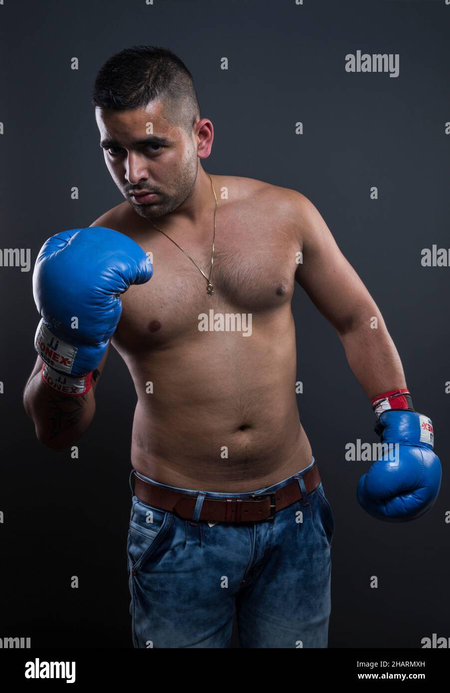 Boxer standing boxing gloves fitness hi-res stock photography and ...