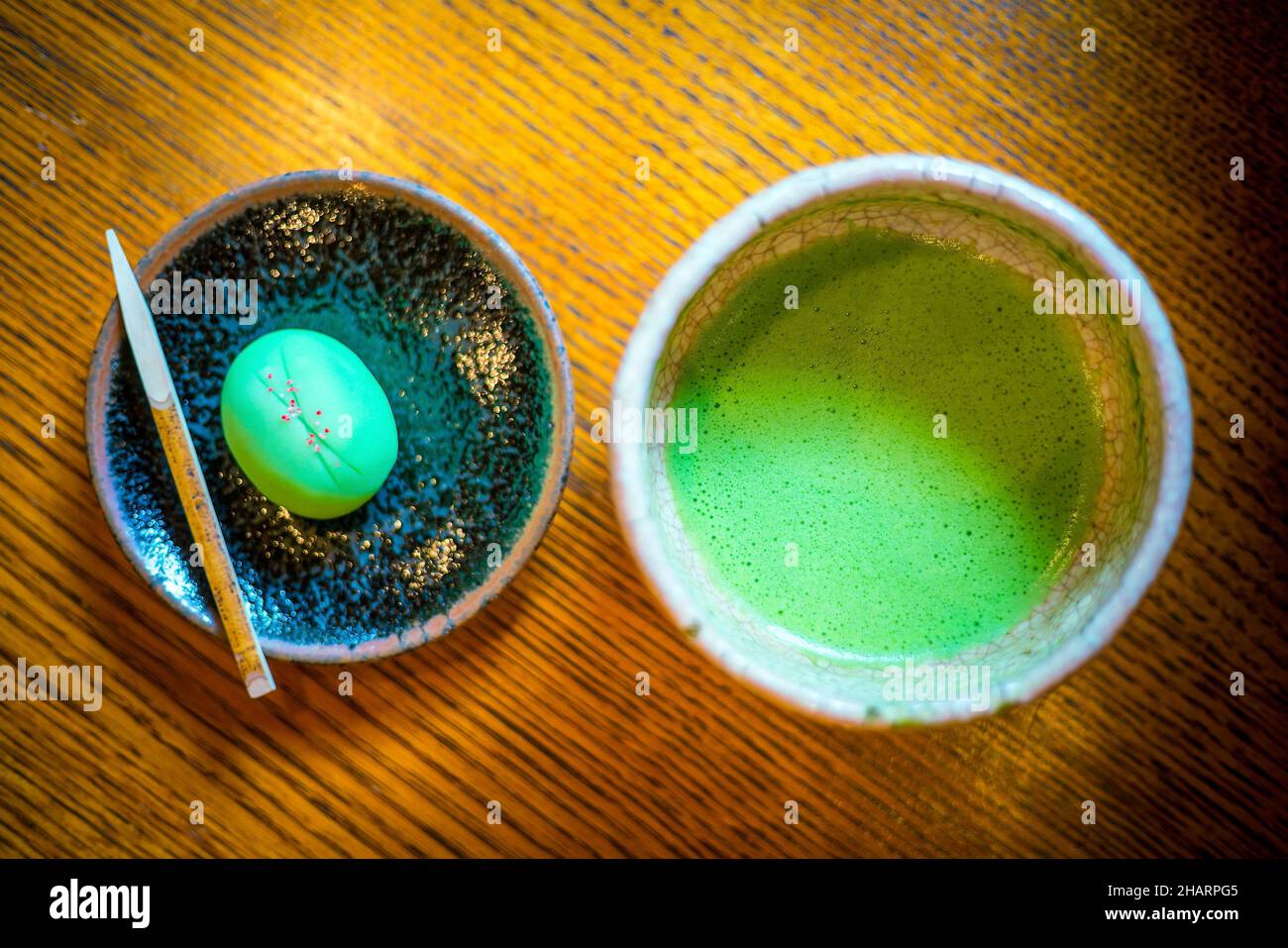 Traditional Kyoto style green tea in a japanese tea house Stock Photo ...