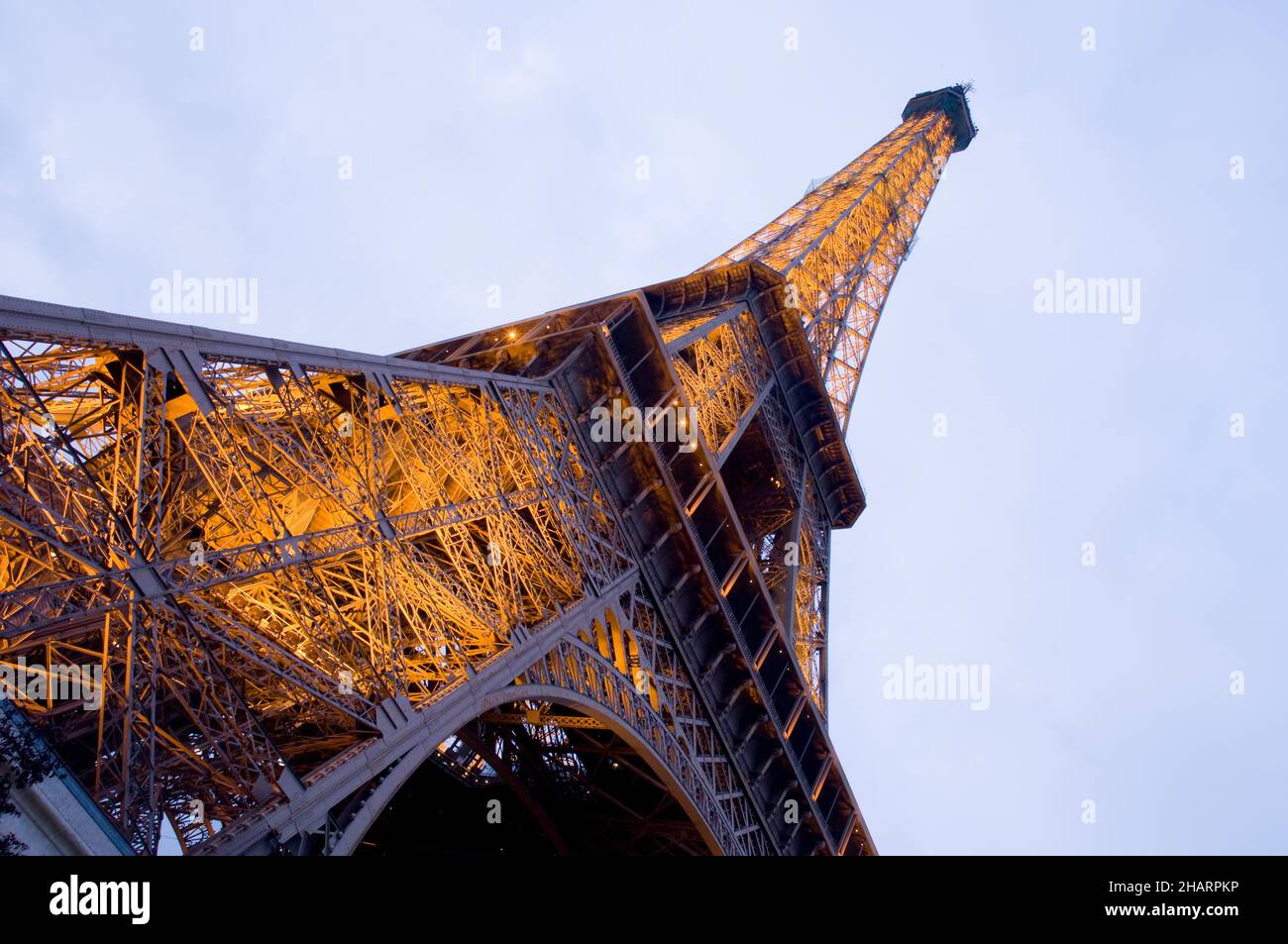 Low angle view of the Eiffel Tower in Paris France Stock Photo - Alamy