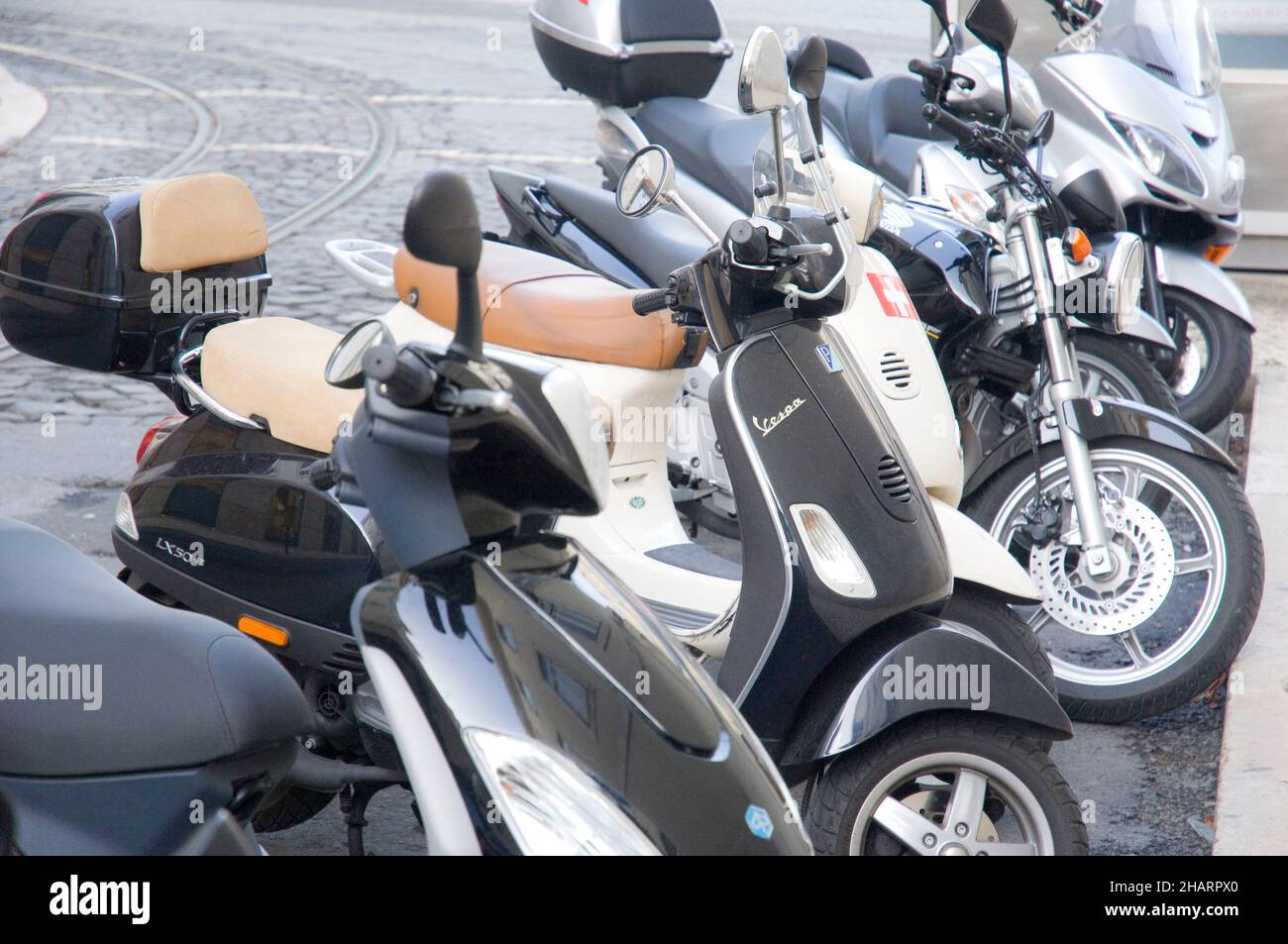 Vespas in Lisbon Portugal Stock Photo - Alamy