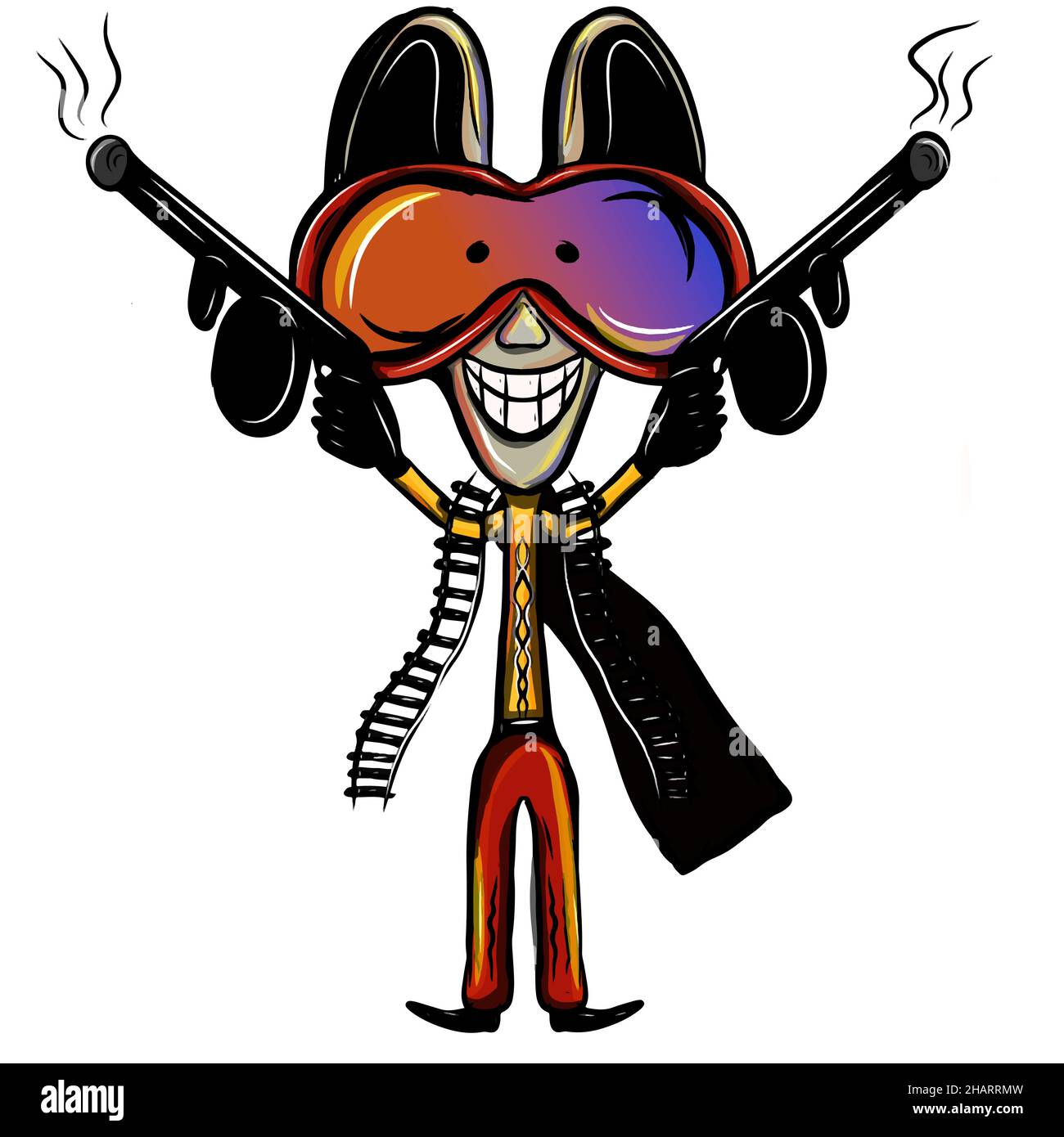 character robber with bullets weapon drawn robbery Stock Vector Image ...