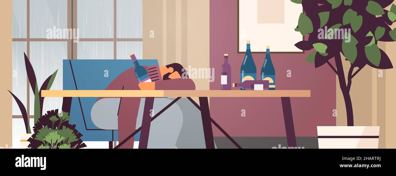 sad man drinker with bottles alcoholic drinking alone depressed ...