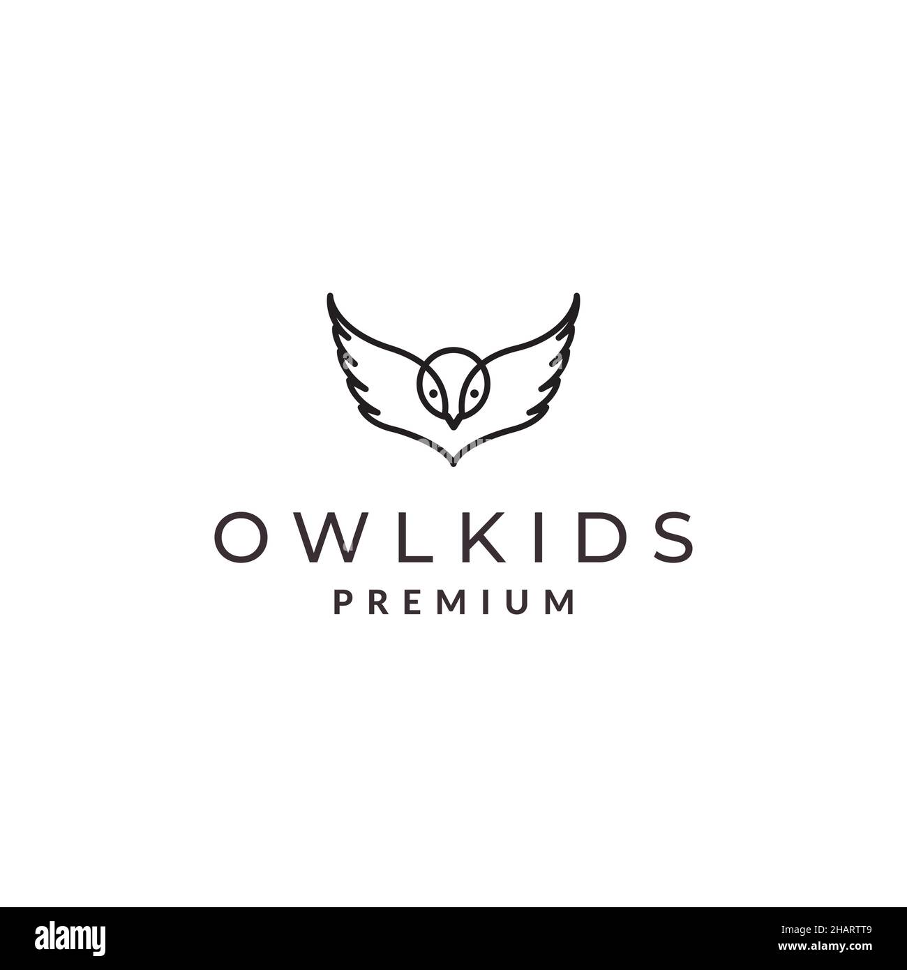 modern line bird little owl wings logo symbol icon vector graphic ...