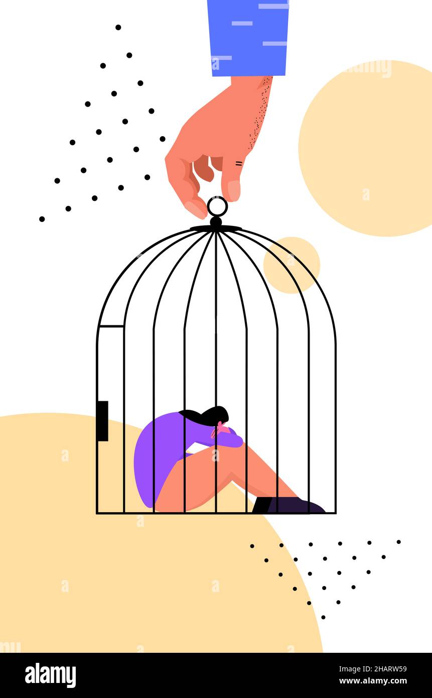 Desperate man in cage crying hi-res stock photography and images - Alamy