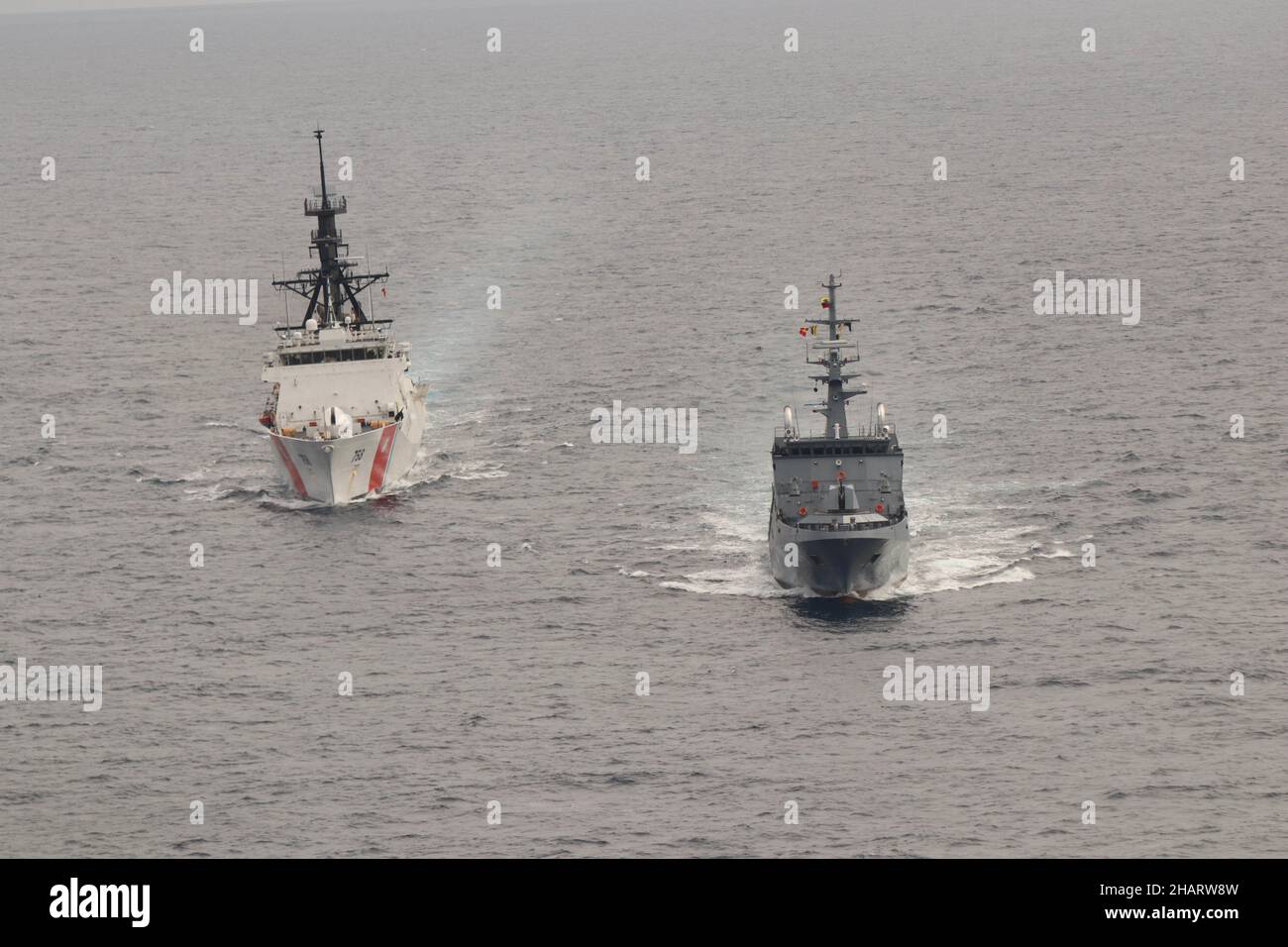 The crews of U.S. Coast Guard Legend-class national security cutter ...