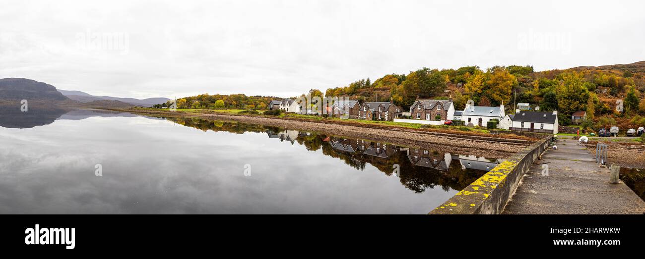 The remote crofting township of Inveralligin on the north shore of Loch ...