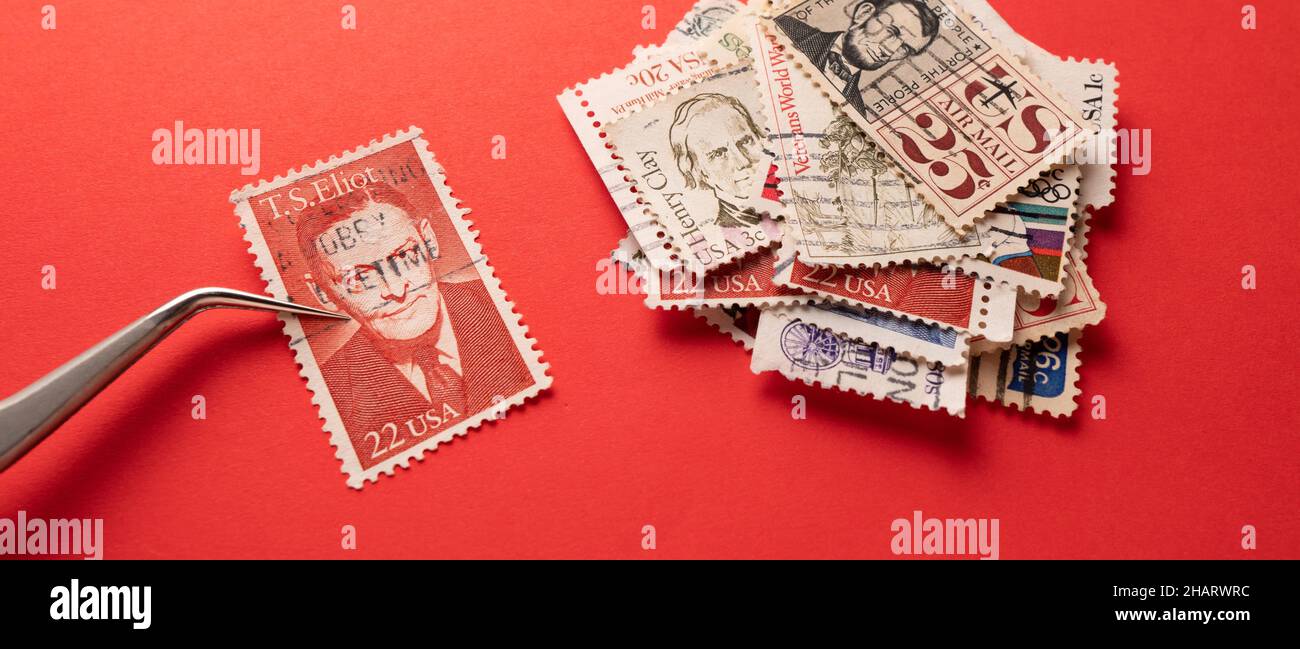 Kandy, Sri Lanka - 20 December 2020: Stamps From USA in Kandy stamp ...