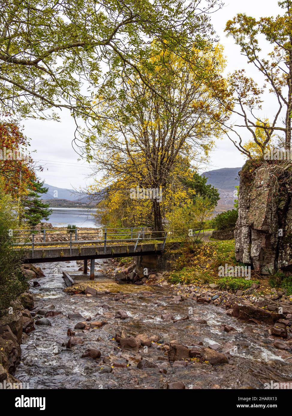 The remote crofting township of Inveralligin on the north shore of Loch ...