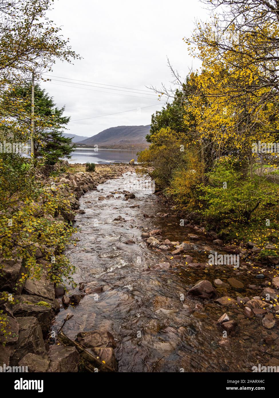 The remote crofting township of Inveralligin on the north shore of Loch ...