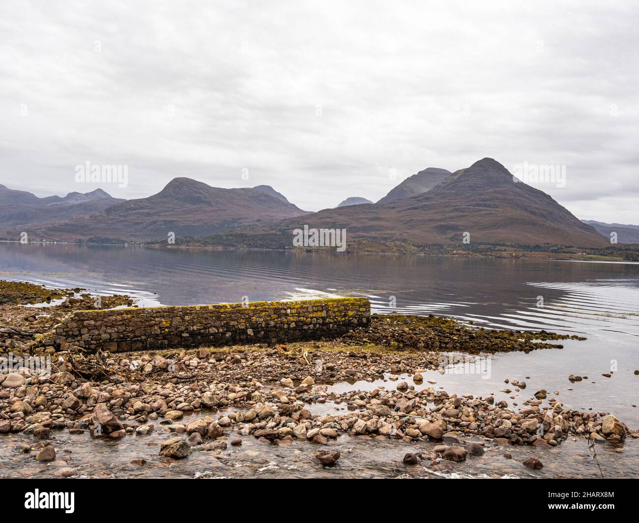 The remote crofting township of Inveralligin on the north shore of Loch ...