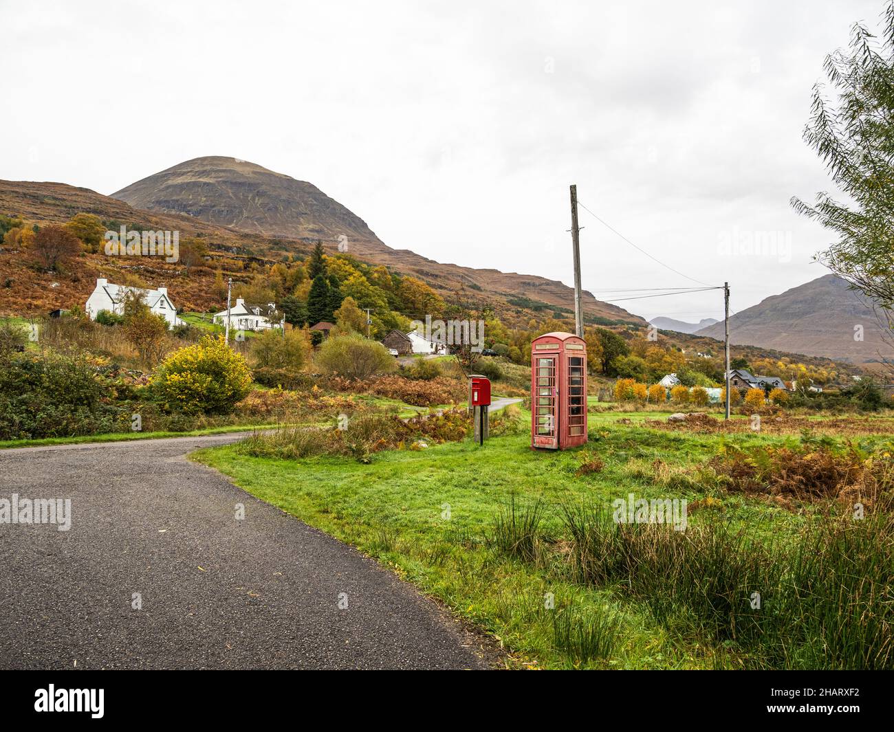 The remote crofting township of Inveralligin on the north shore of Loch ...