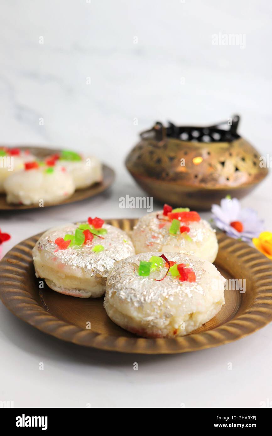 Rasmalai or Malai Sandwich, Roshmolai, Rasamalei is very popular Indian ...