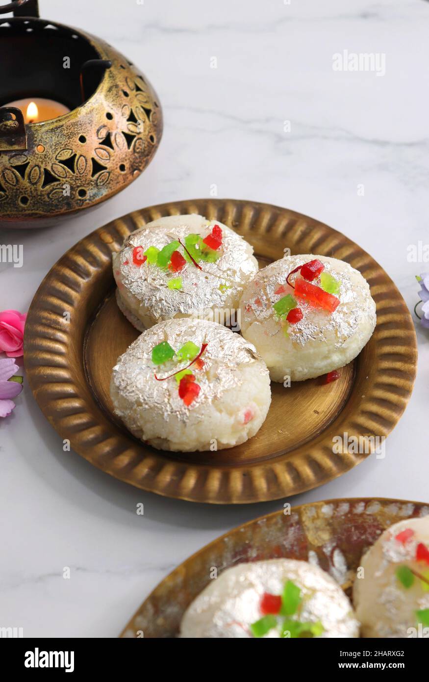 Rasmalai or Malai Sandwich, Roshmolai, Rasamalei is very popular Indian ...
