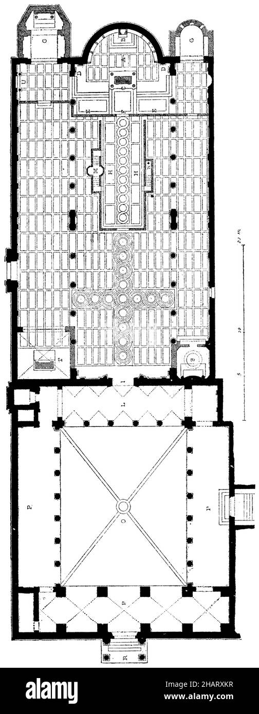 S. Clemente in Rome. Ground plan, , (art history book, 1904), S ...