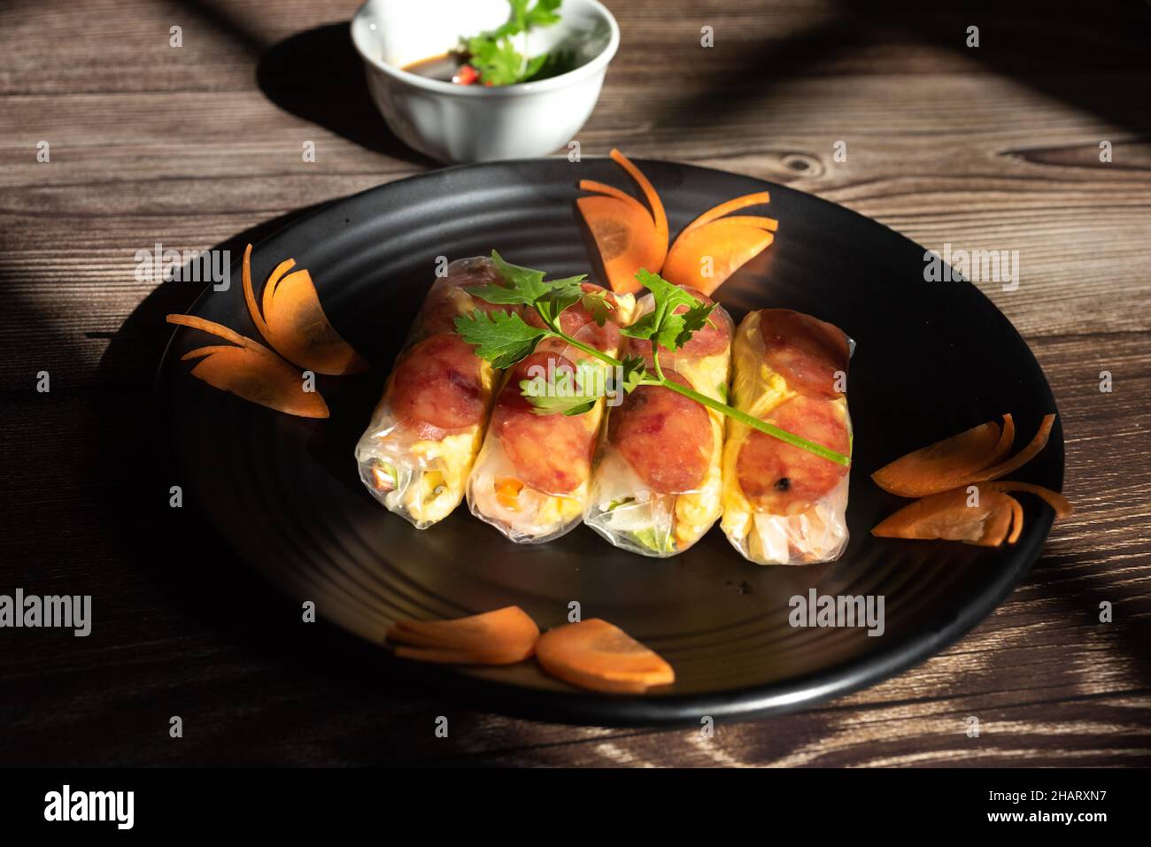 Summer Roll (Goi cuon) is a Vietnamese snack with ingredients including ...