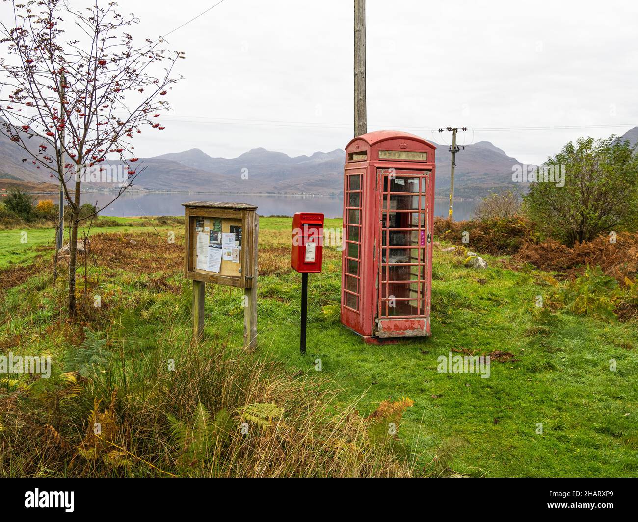 The remote crofting township of Inveralligin on the north shore of Loch ...