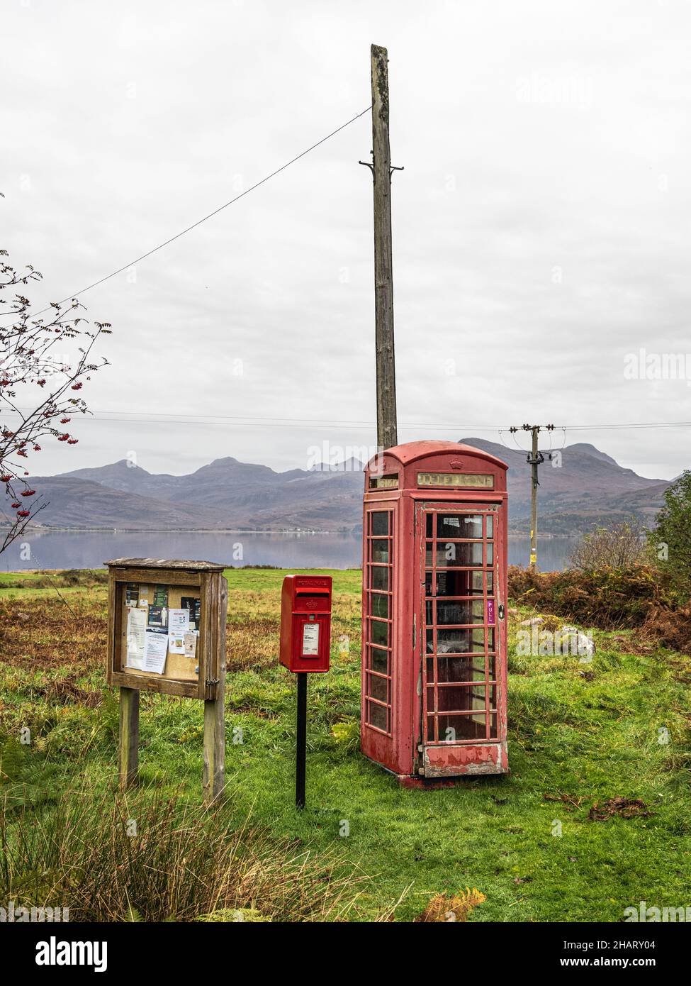 The remote crofting township of Inveralligin on the north shore of Loch ...