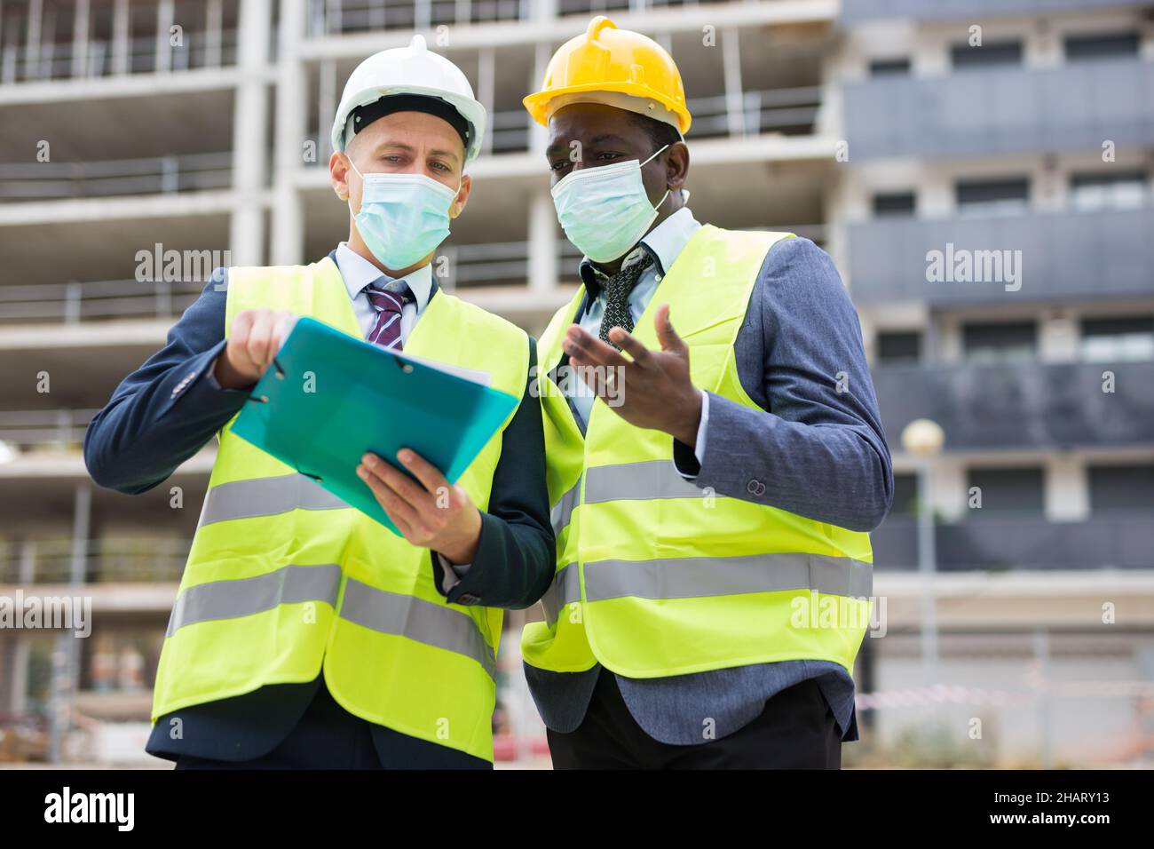 African american foreman in mask hi-res stock photography and images ...