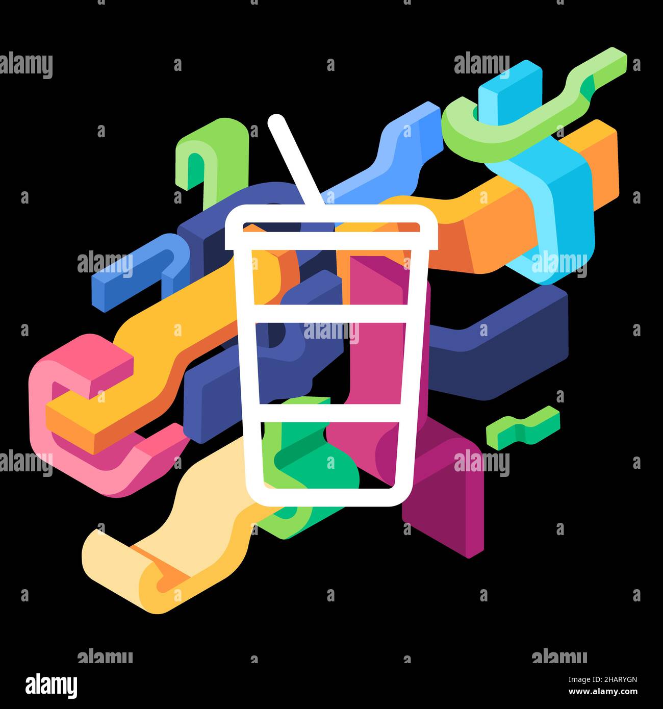 Tall glass with straw Stock Vector Images - Alamy