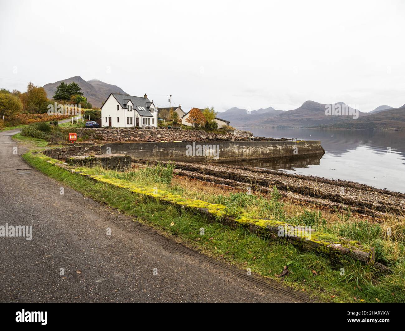 The remote crofting township of Inveralligin on the north shore of Loch ...