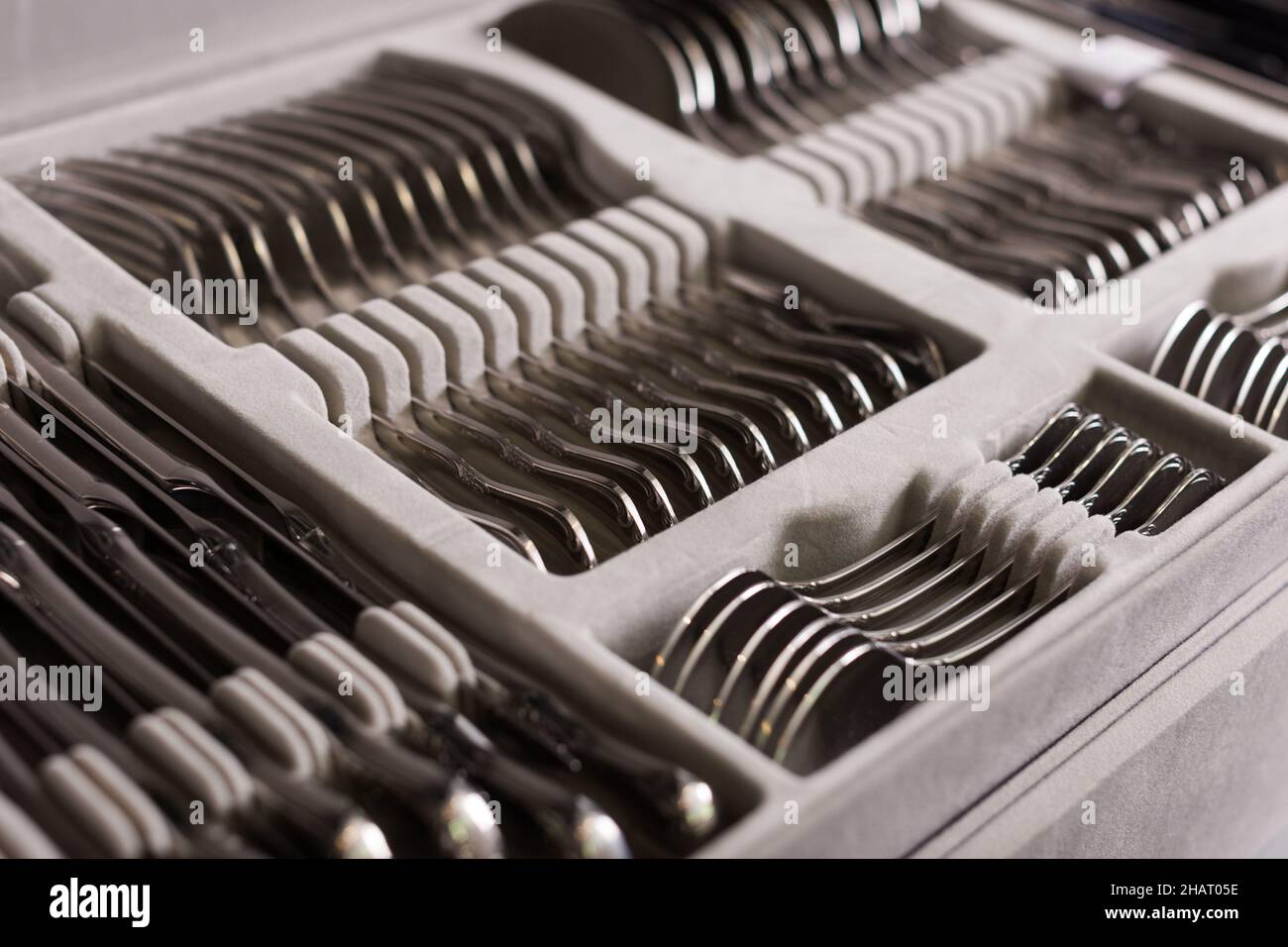 Image of cutlery on the table Stock Photo - Alamy