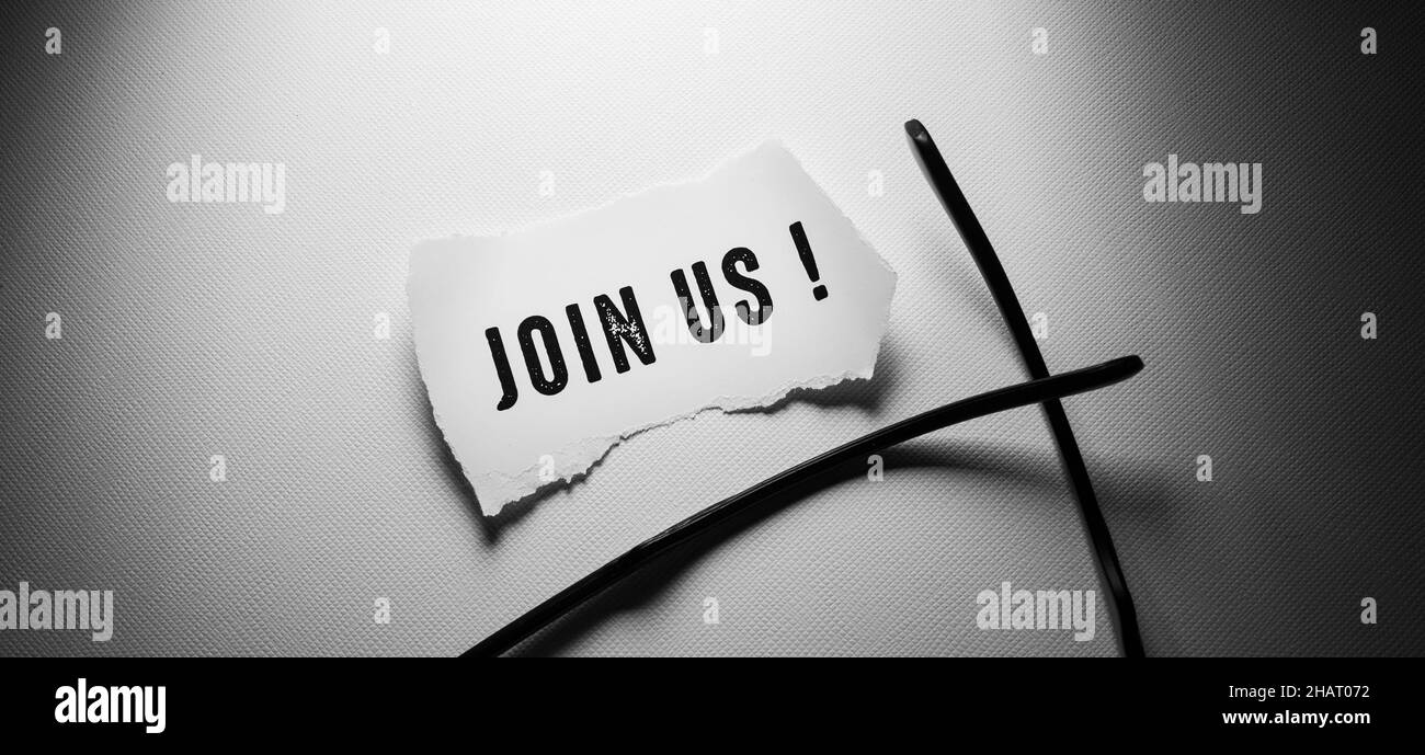 Close up of Words with JOIN , Business Concept Idea Stock Photo - Alamy