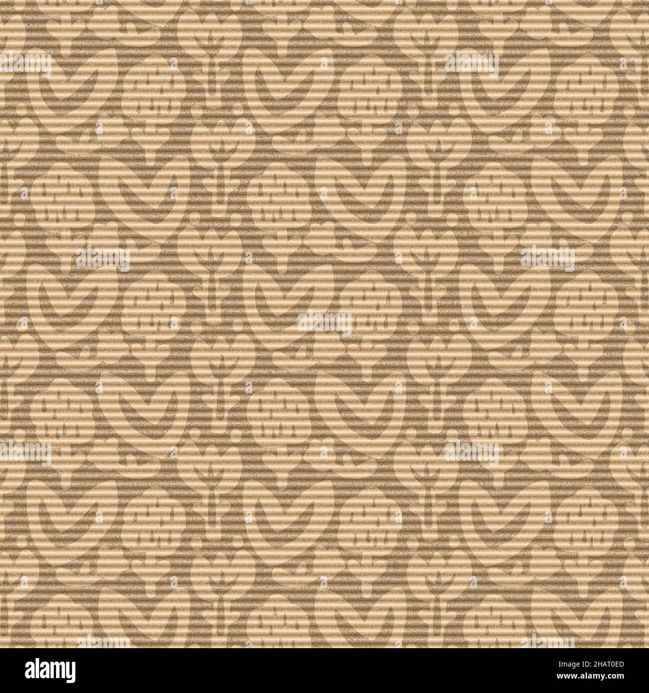 Ecru recycled corrugated pulp card paper texture. Ribbed plain neutral ...