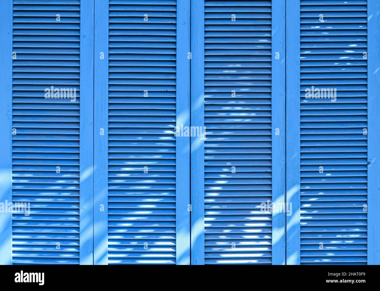 Texture of vintage blue door. Background of classic louver with ...