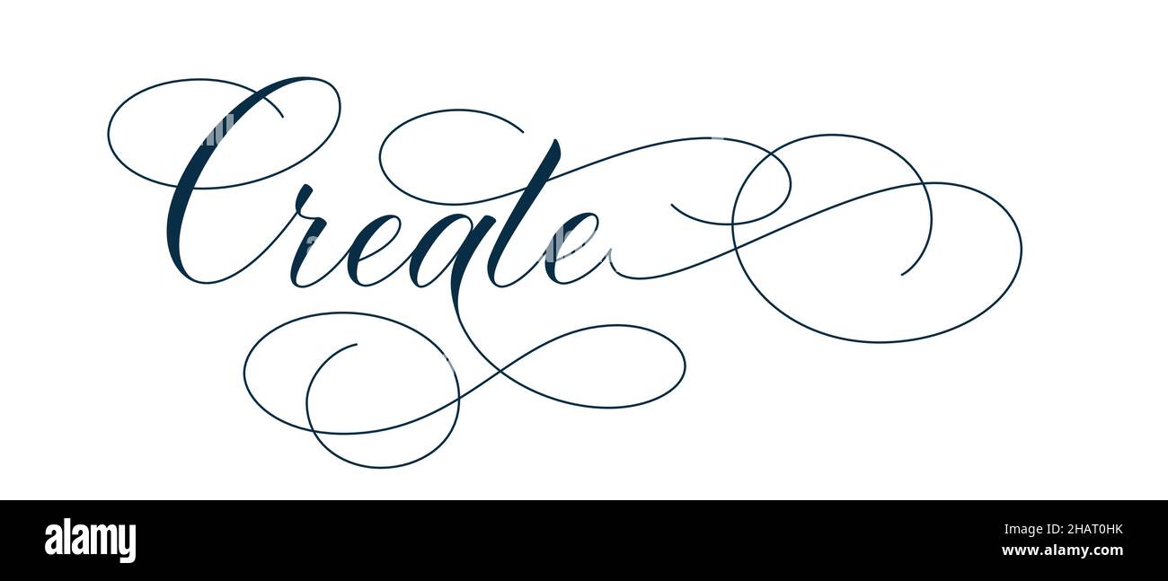 Modern brush or pen calligraphy word Create Stock Vector Image & Art ...