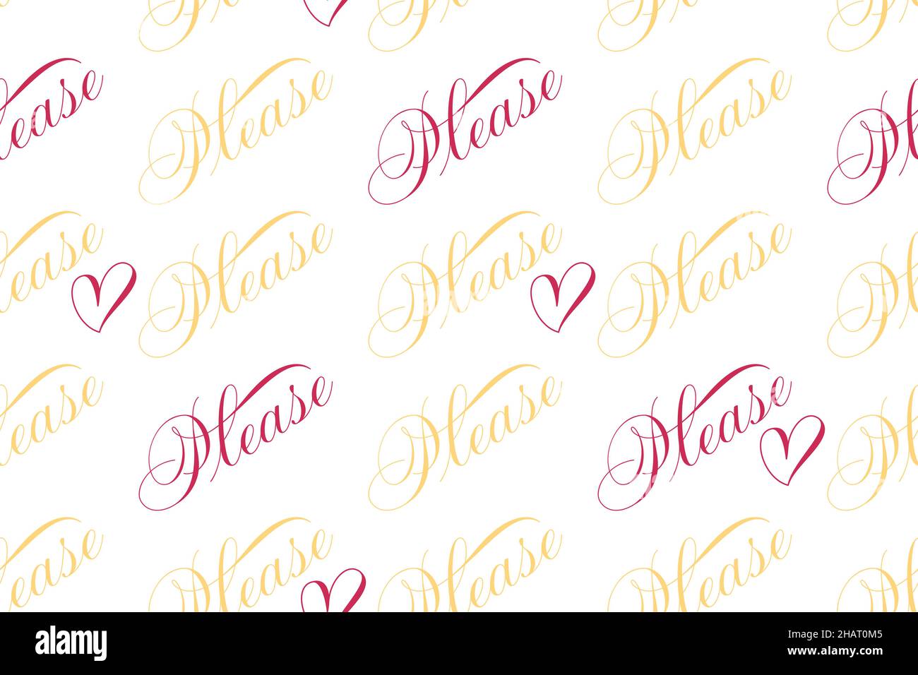 seamless pattern of yellow and red word Please Stock Vector Image & Art ...