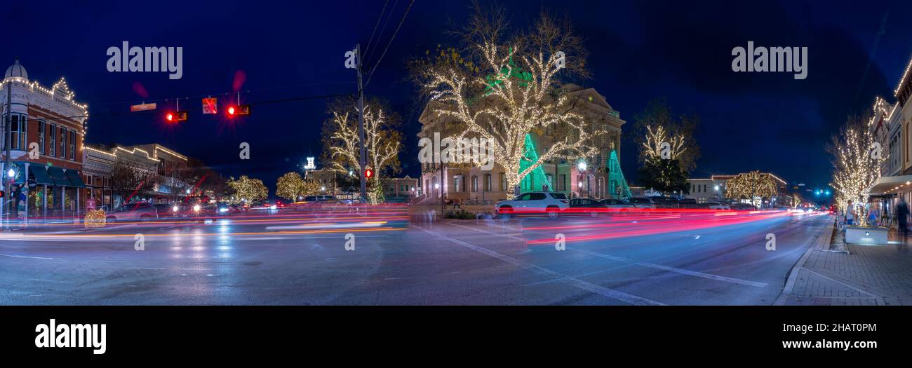 Colorful Panoramic View of Downtown Georgetown Square and Surrounding ...
