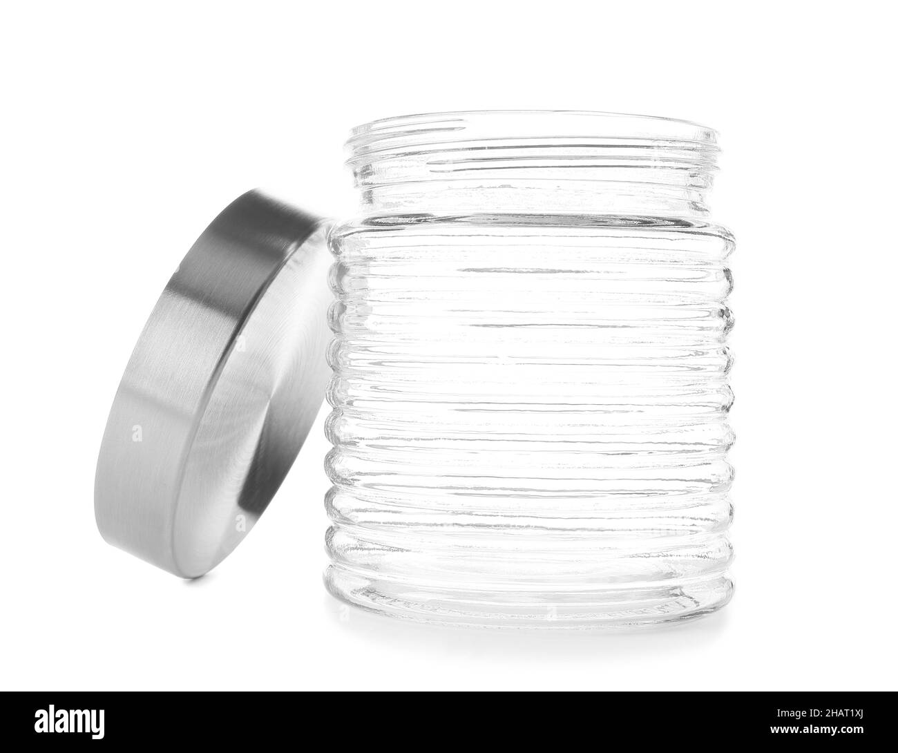 Glass jar on white background Stock Photo - Alamy
