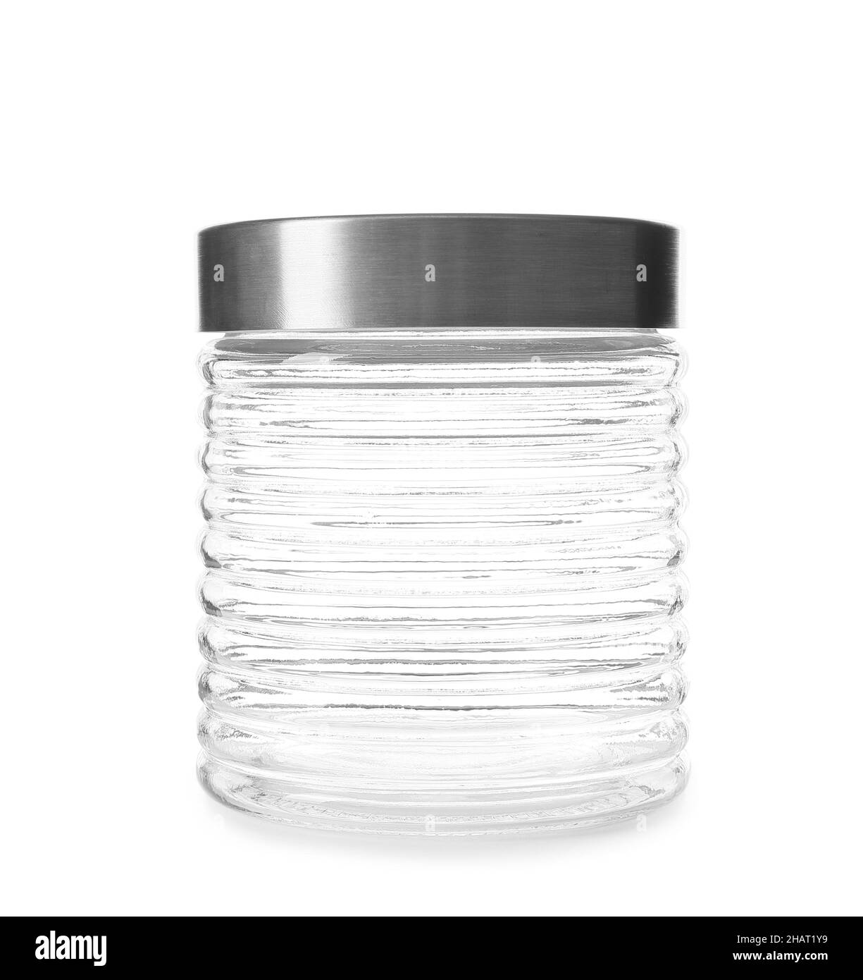 Glass jar on white background Stock Photo - Alamy