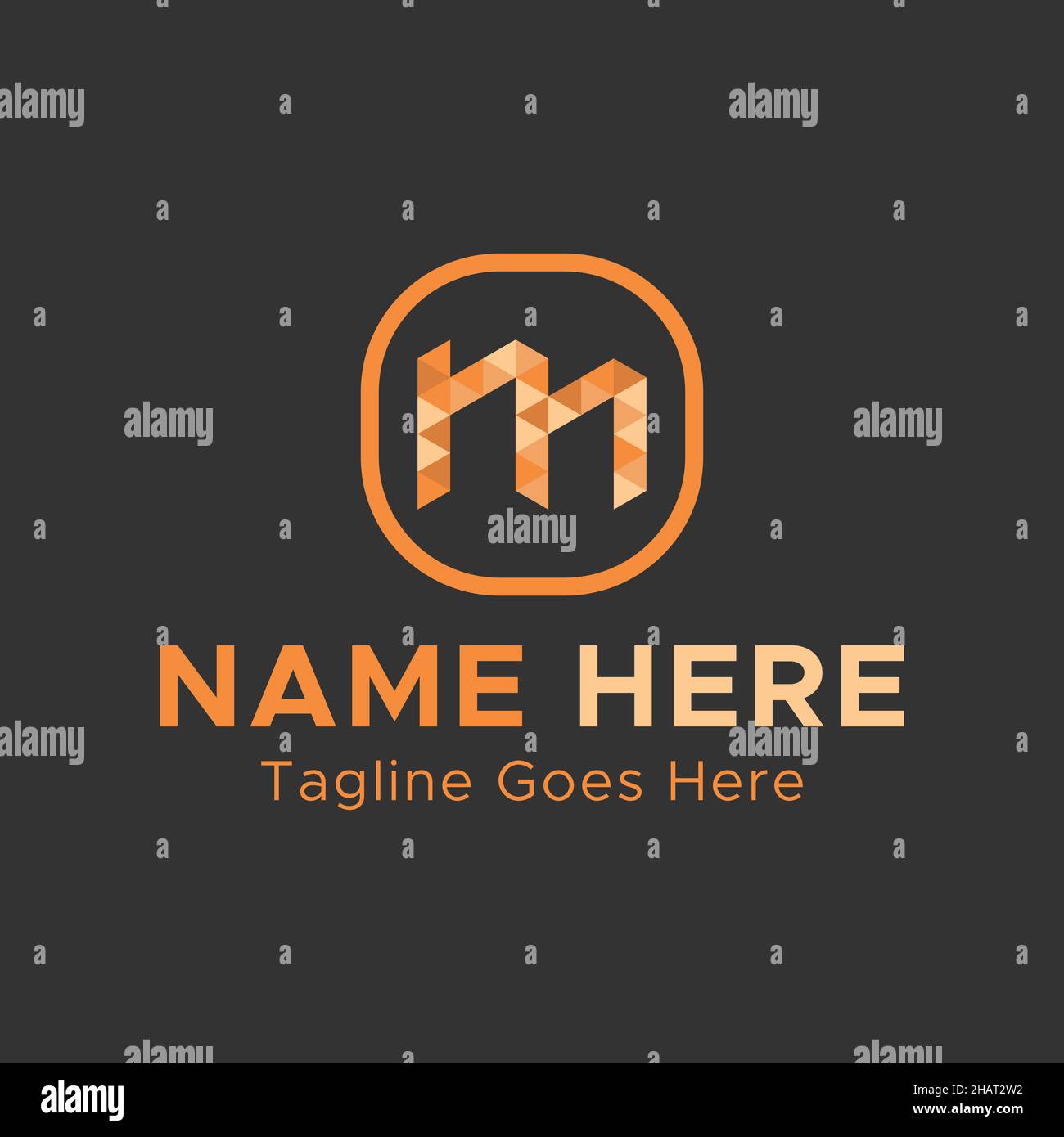 Creative m letter Logo. Square shape letter Logo.Light Orange color ...