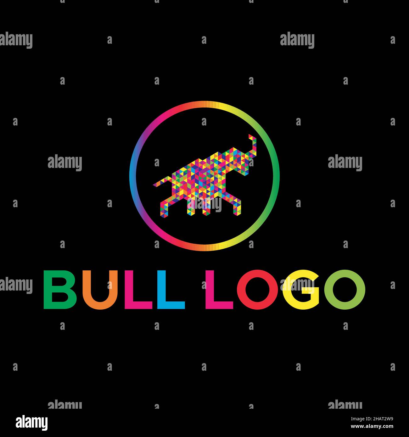 Colorful Bull Logo.Circular shape logo design. Abstract Logo design ...
