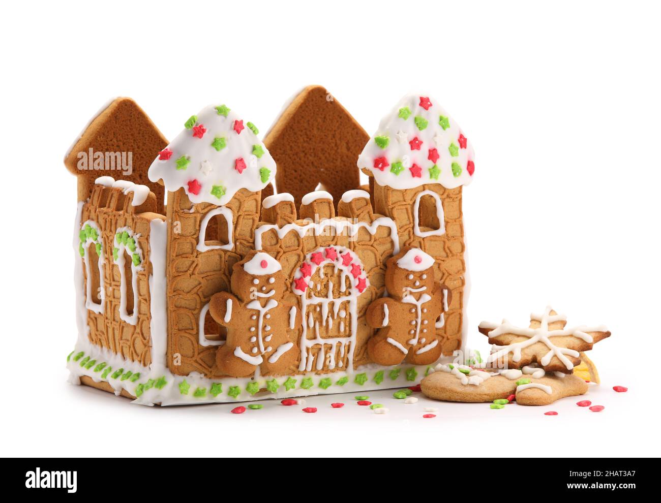 Beautiful gingerbread house isolated on white background Stock Photo ...