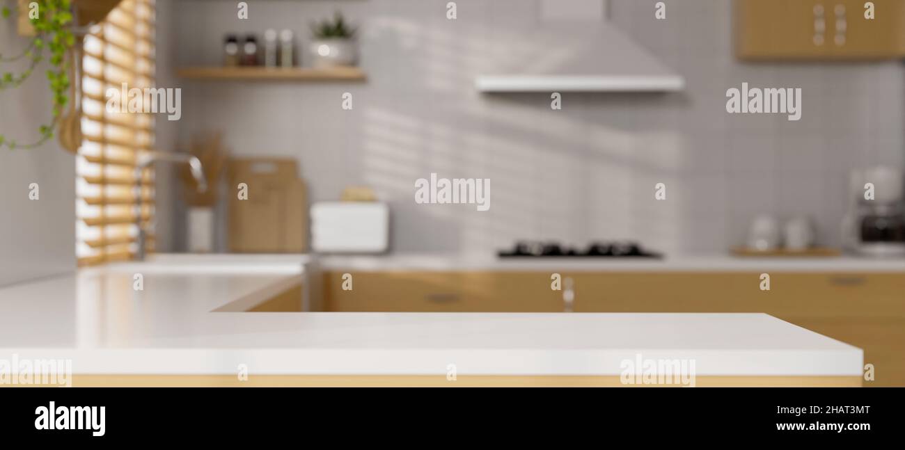 Modern luxury kitchen counter with copy space for product display ...