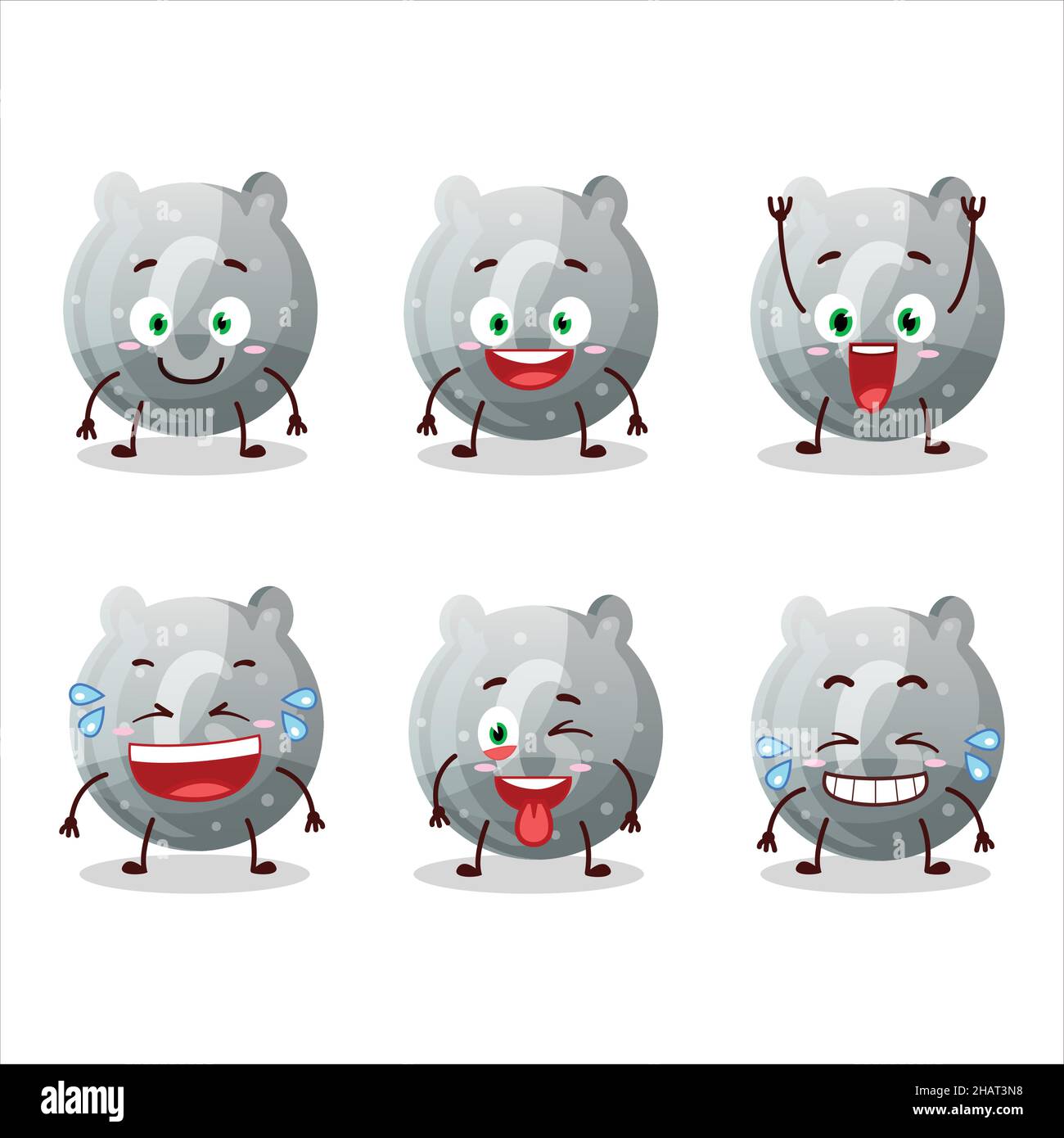 Cartoon character of gray gummy candy G with smile expression. Vector ...