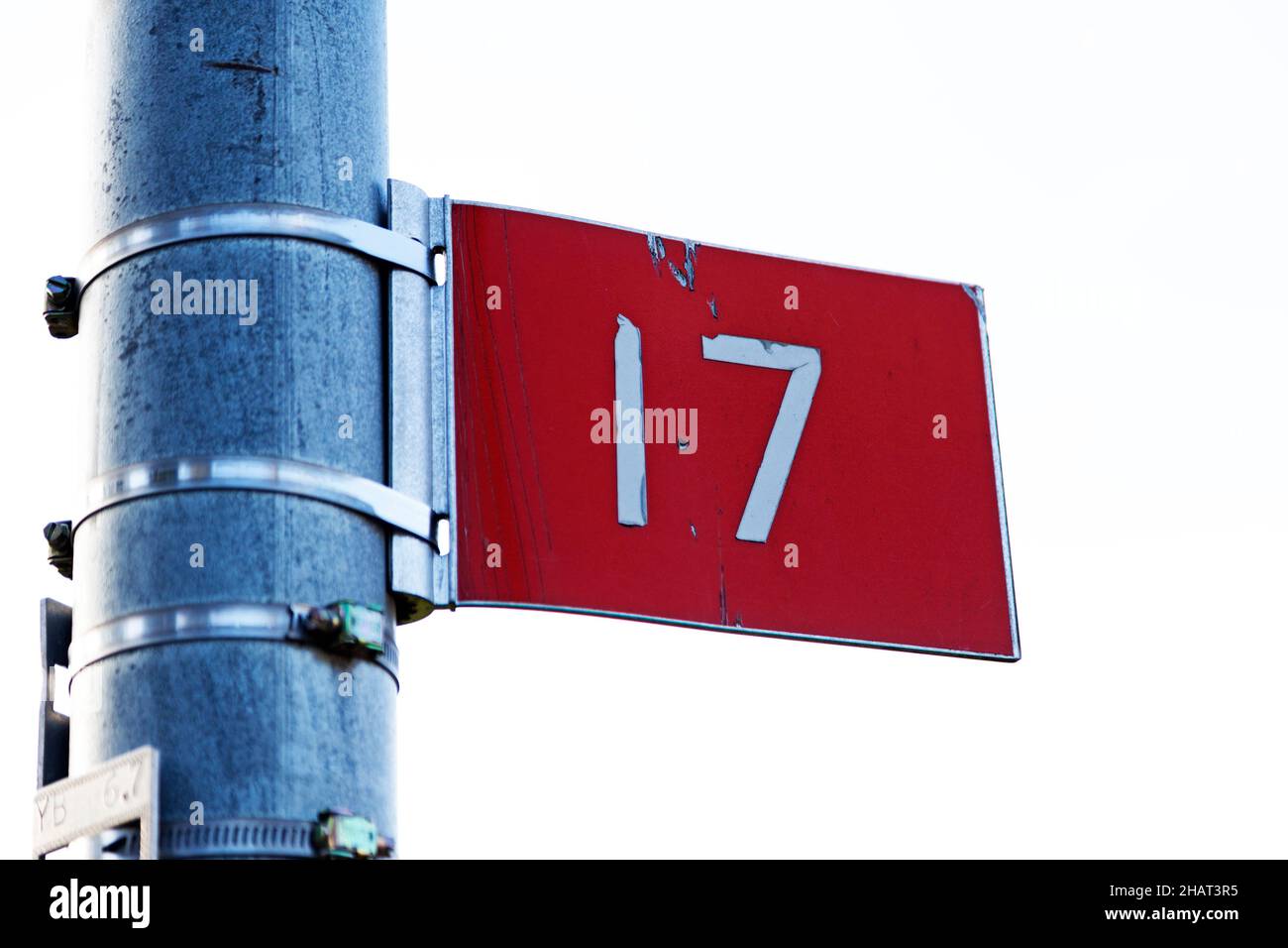 red sign with the text seventeen in white Stock Photo - Alamy