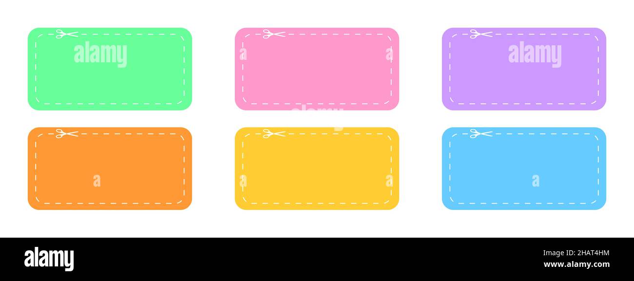 Discount coupons templates. Gift or sale vouchers with dotted cut line ...