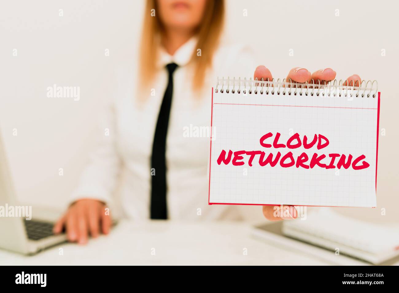 Text caption presenting Cloud Networking. Business idea is term ...