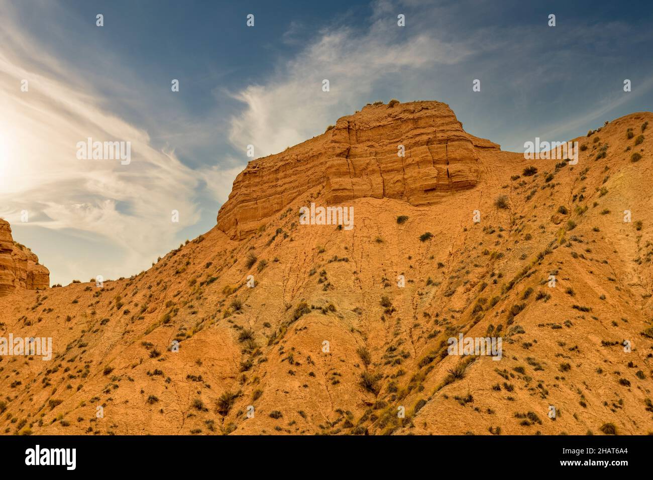 Crests and cliffs of the Badlands of Gorafe - Granada Stock Photo - Alamy