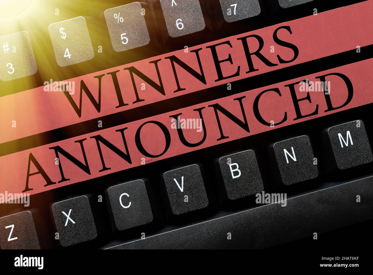 Inspiration showing sign Winners Announced. Internet Concept Announcing ...