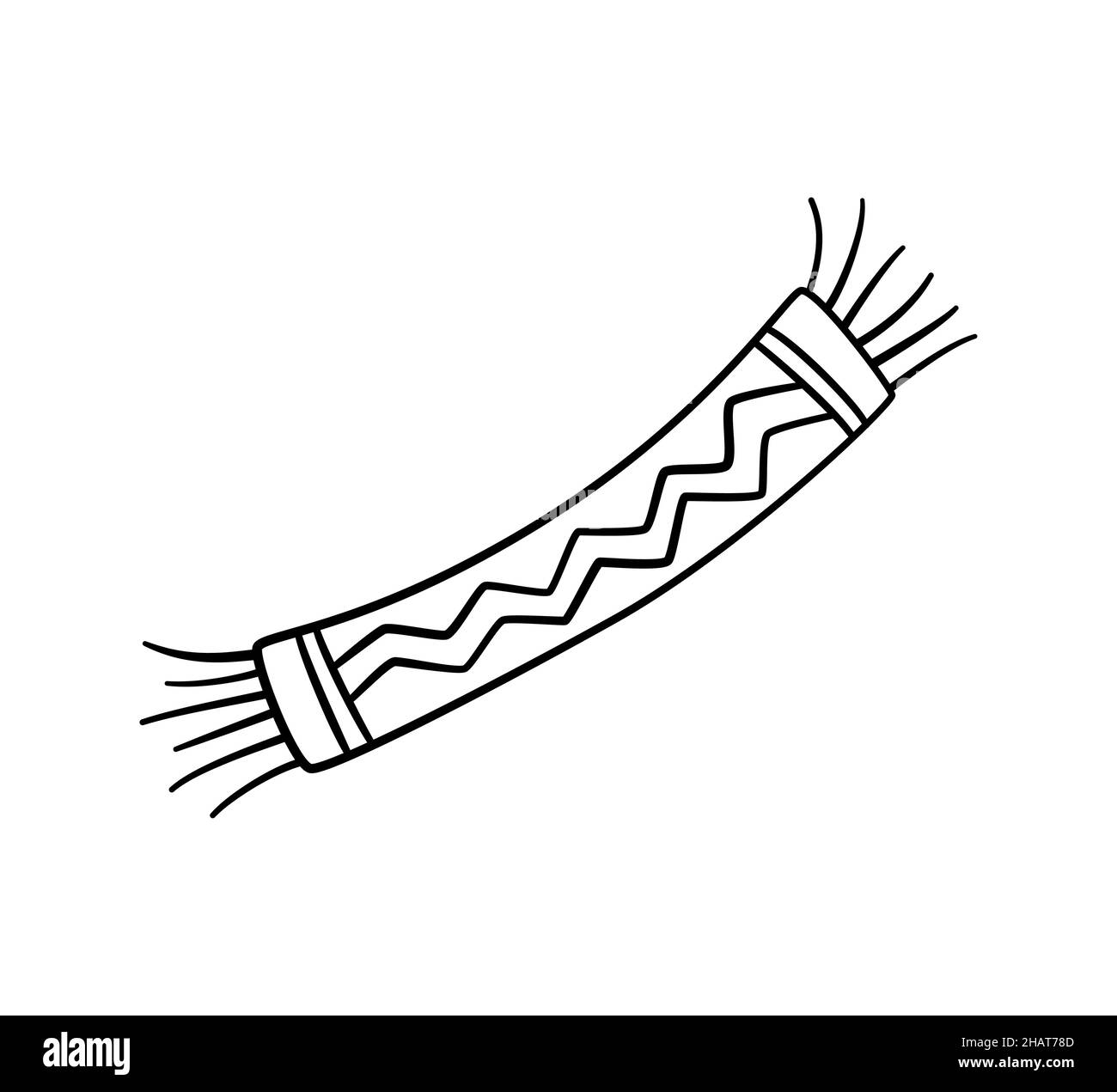 Warm cute scarf in doodle style. Hand drawn scarf. Children drawing ...