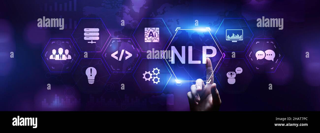 NLP Natural language processing concept. Artificial intelligence neural ...